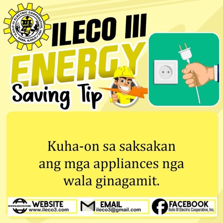 ILECO III ENERGY SAVING TIP – ILOILO III ELECTRIC COOPERATIVE, INC.