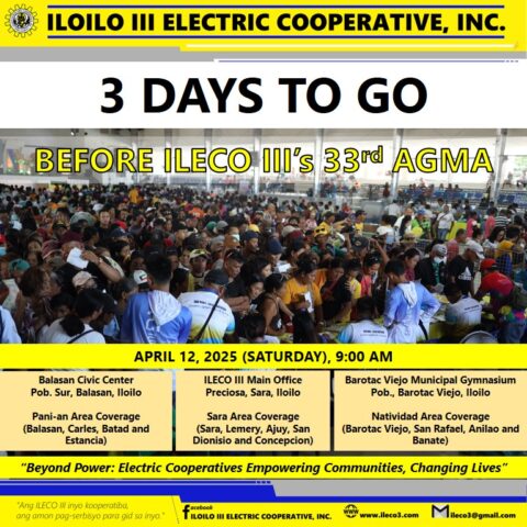 3 DAYS TO GO BEFORE ILECO III’s 33rd AGMA – ILOILO III ELECTRIC ...